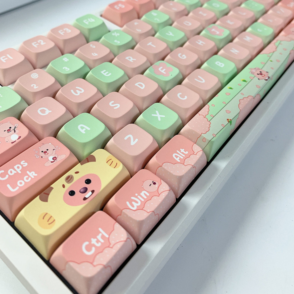 Loopy Pink Keycap XDA / MDA Profile PBT Thuốc nhuộm năm mặt Thăng hoa ...