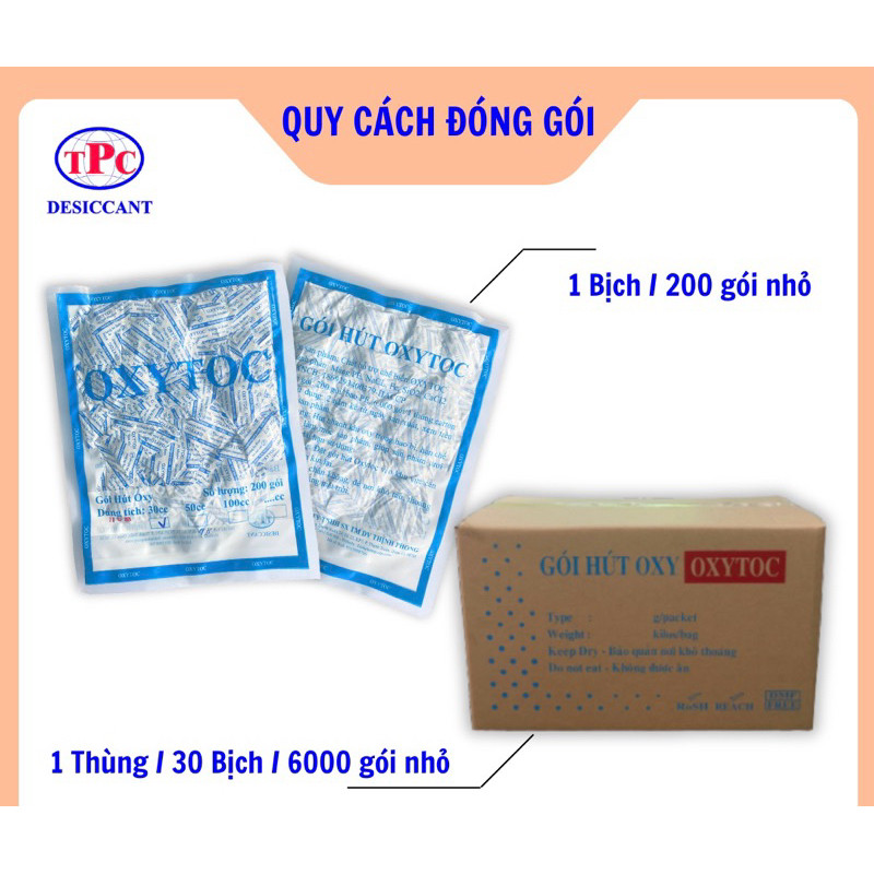 Gói Hút Oxy Xanh OXYTOC Bịch 200c, Bảo Quản Cho Các Loại Thực Phẩm ...