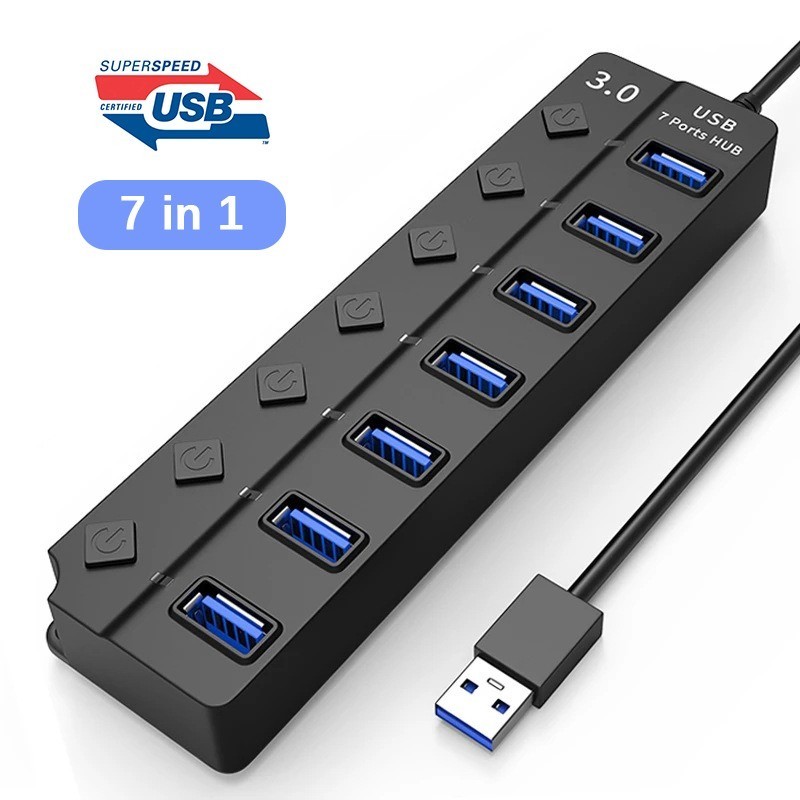 Usb A HUB 7 trong 1 USB sang USB 3.0 2.0 Bộ chia Docking Station USB3.0 ...