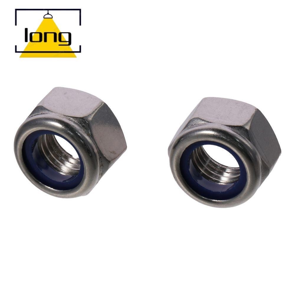 Lonngzhuan 2 Cái Đai ốc khóa lục giác, M16 x 2mm 304 Thép không gỉ Nylon Chèn Locknuts, Đai ốc ...