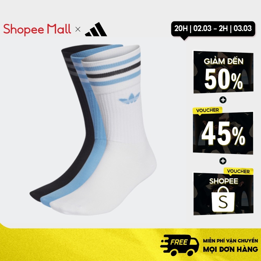 [3-8.3 - VOUCHER 40%]adidas Phong cách sống Bộ 3 đôi tất cao cổ Unisex ...