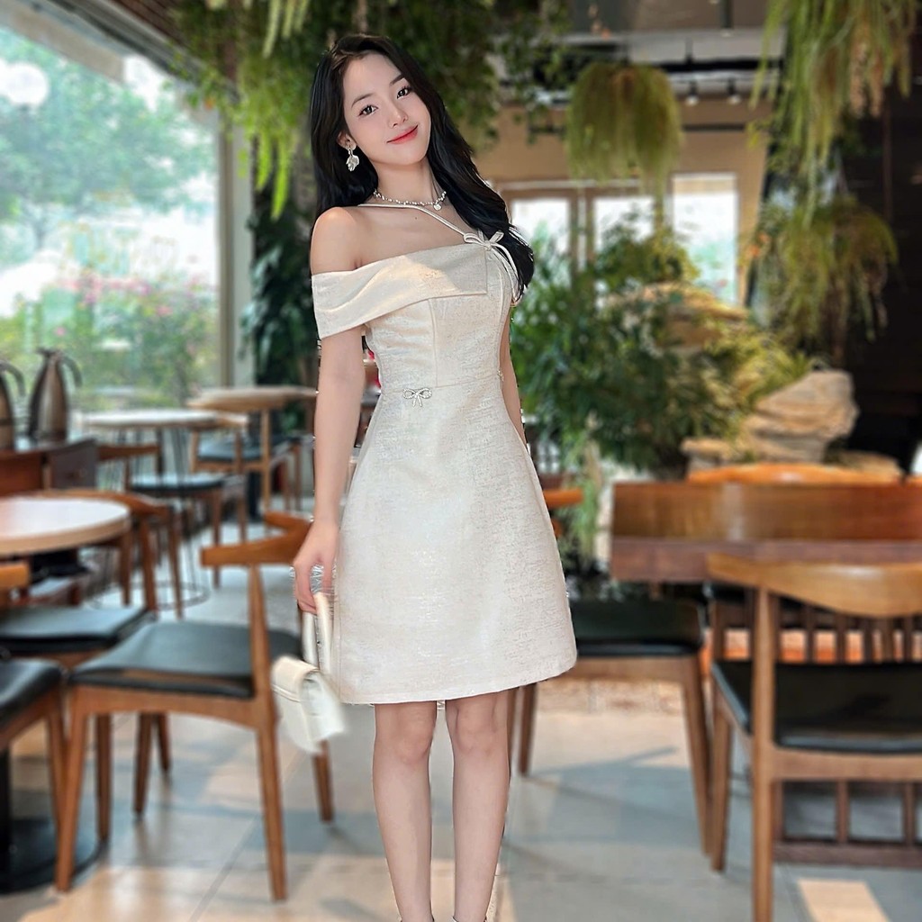 Váy dự tiệc trễ vai tafta gấm sang trọng Lucido S239 | Shopee Việt Nam