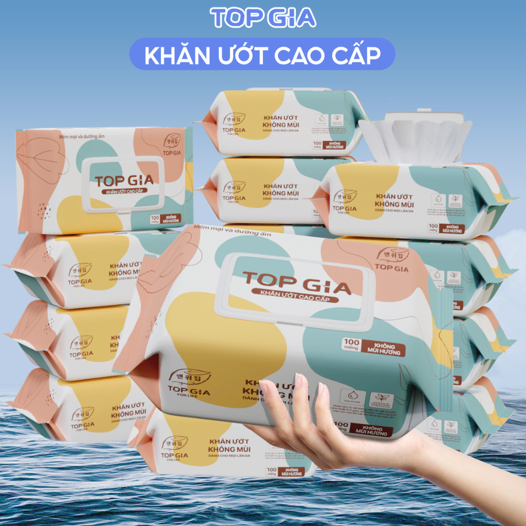 Khăn Giấy Ướt Top Gia 100 Tờ - Giấy Ướt An Toàn Cho Mọi Loại Da, Mềm ...