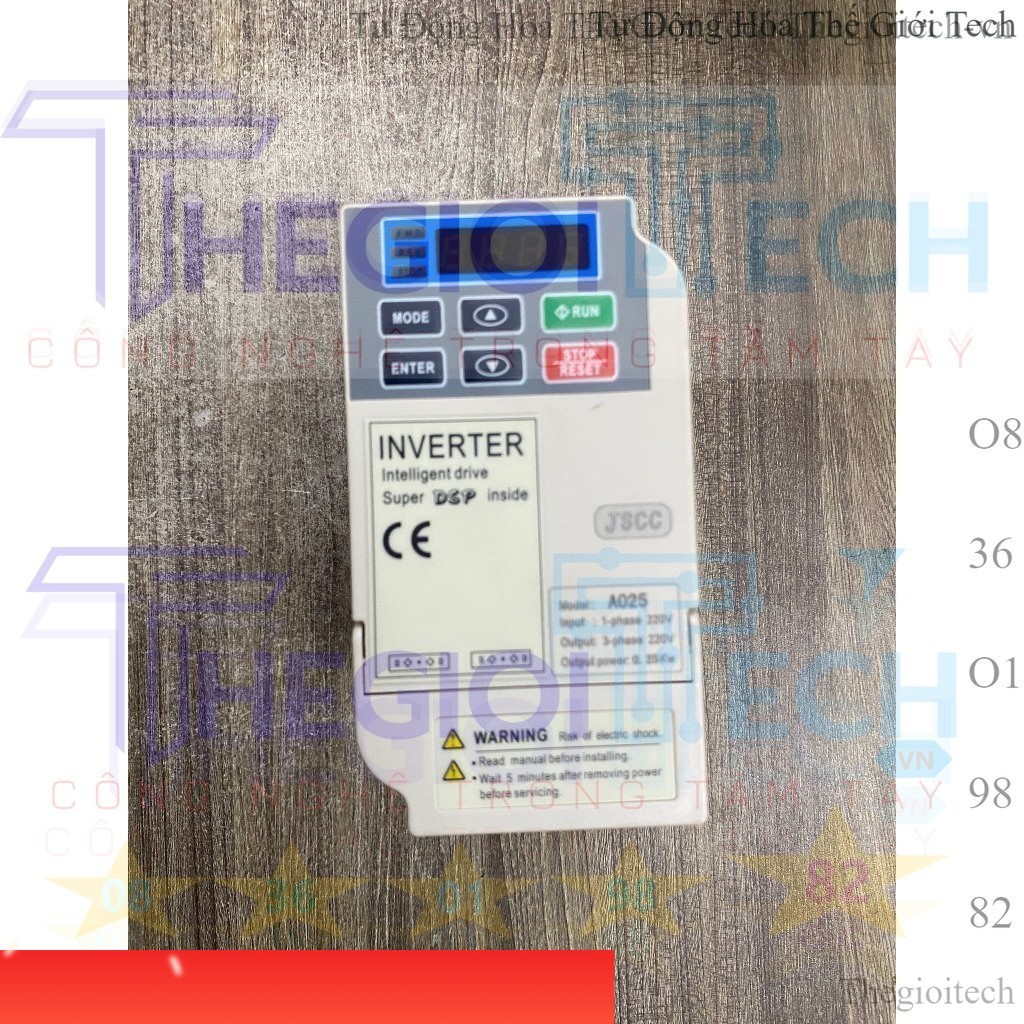 Biến tần JSCC A025 VÀO 1P RA 3P nguồn 220VAC công suất 200W 250w tháo máy ĐẸP ,điều khiển motor ...