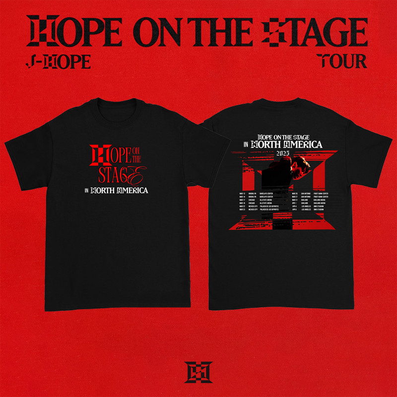 Kpop BANGTAN J-HOPE HOPE TRÊN GIA ĐÌNH TOUR Merch Áo thun Cotton cổ ...