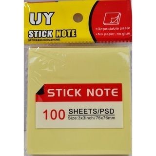 Tệp 100 Tờ Giấy Nhớ Ghi Chú Sticky Note UY 3x2 / 3x3 inch VPP Bảo An ...