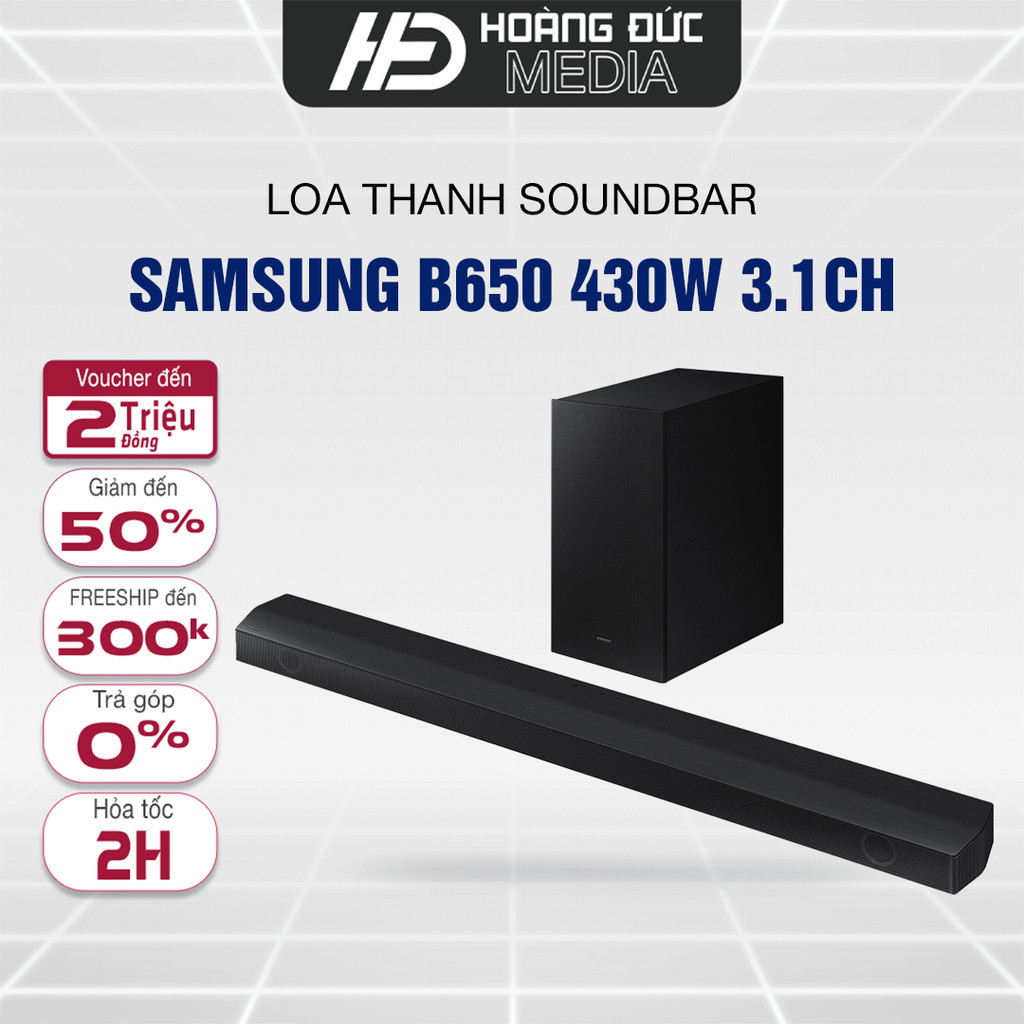 Loa thanh Samsung HW-B650 Mẫu 2022 công suất 430w 3.1ch Và HW-B650D/XV ...