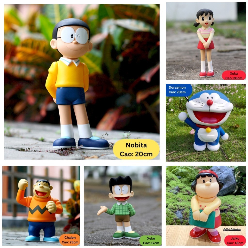 Mô Hình Nhân Vật Doraemon, Nobita, Chaien, Xeko, Xuka, Jaiko Cao 23cm ...