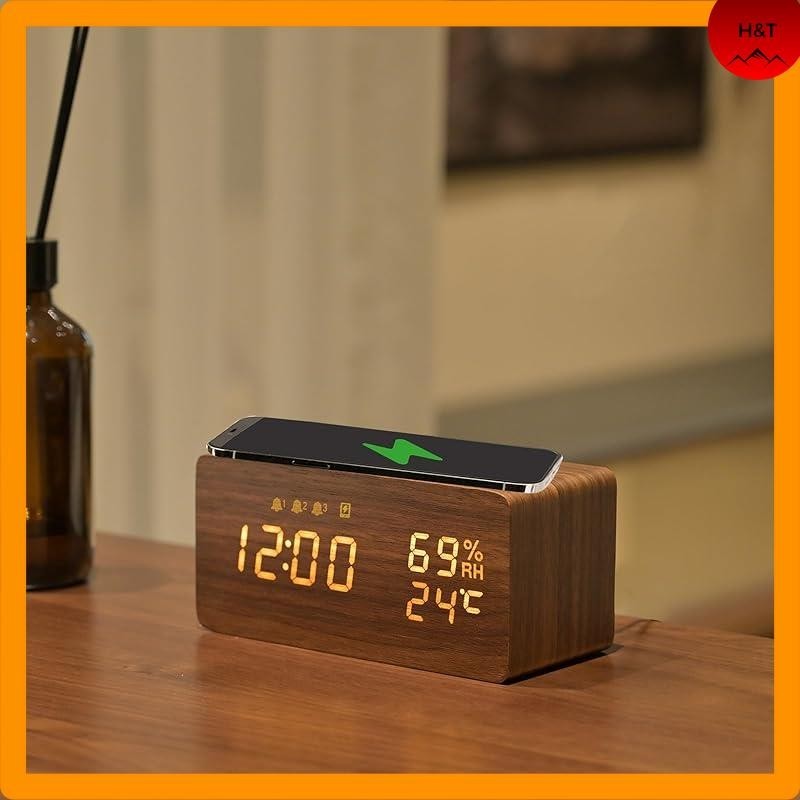Electime Digital Clock [QI Wireless Phone Charging / USB Power Supply ...