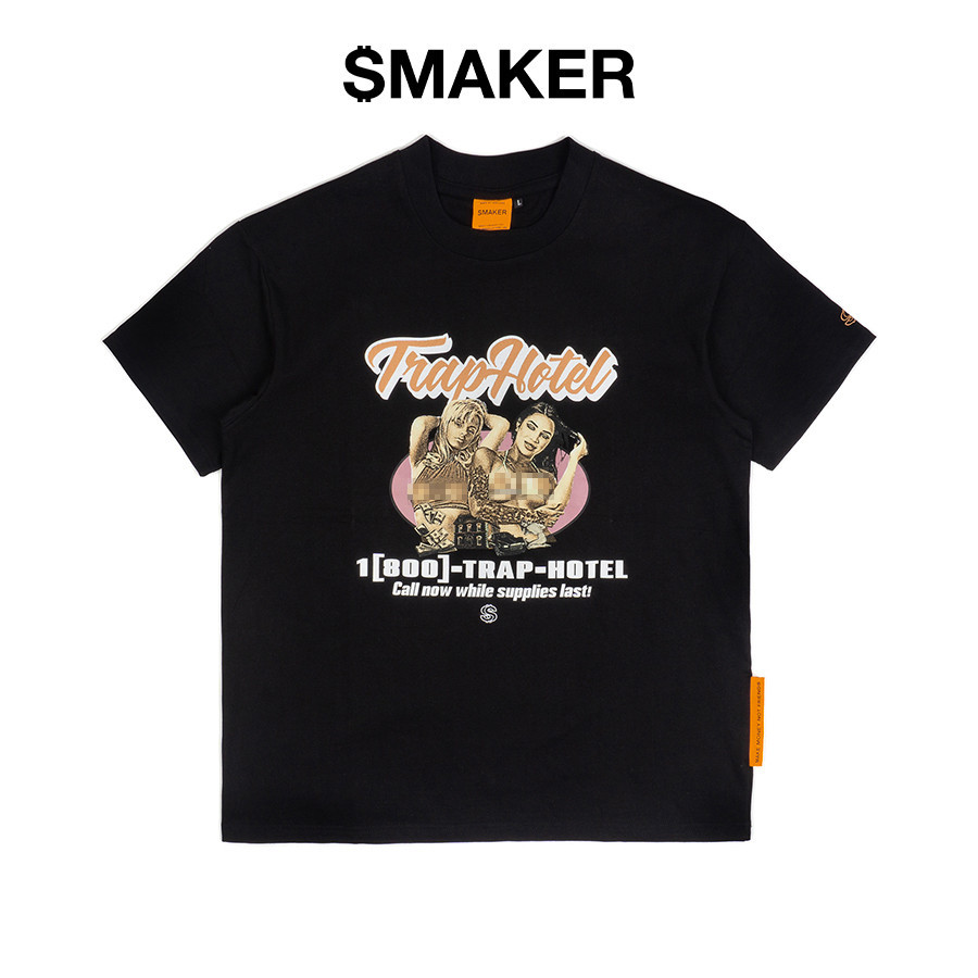 [SMAKER] Áo thun 100% cotton màu đen - TRAP HOTEL TEE IN BLACK | Shopee ...