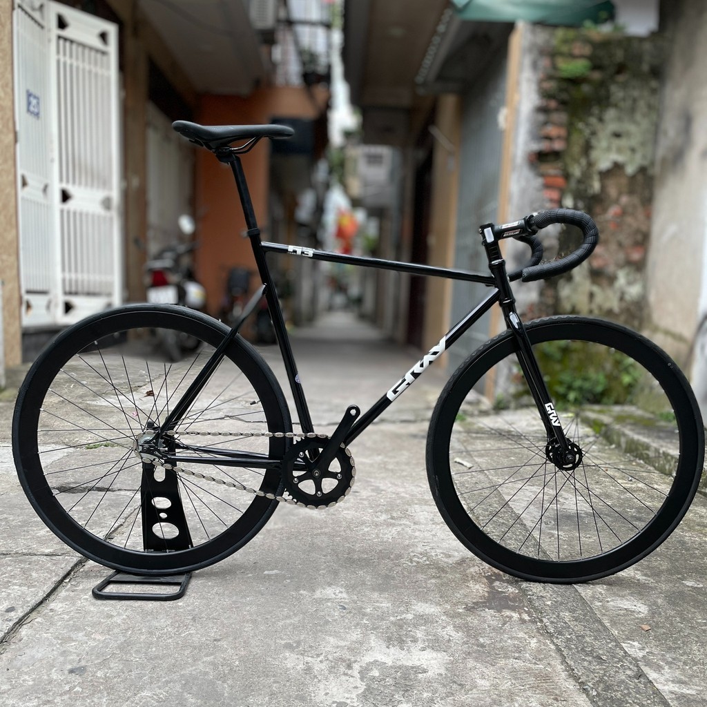 Sale Xe đạp Fixed gear Gray F13 lowpro lắp ráp theo nhu cầu màu đen cấu ...