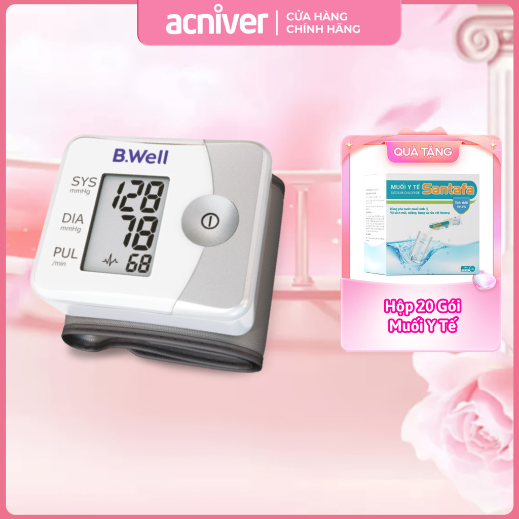 Máy đo huyết áp cổ tay B.Well Pro39 với 1 nút bấm cho kết quả trong 30s, nhập khẩu Thụy Sĩ, bảo ...