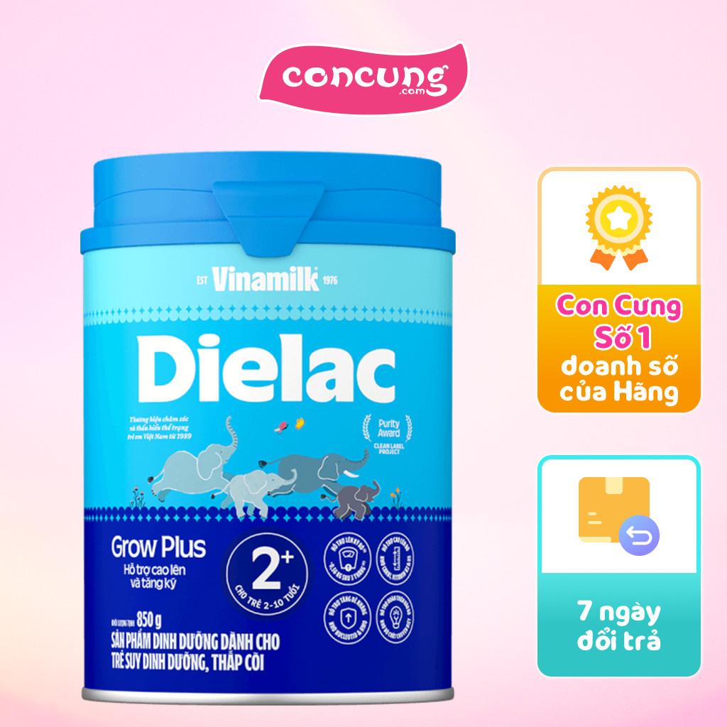 Sữa bột Dielac Grow Plus 2+, 2-10 tuổi, 850g | Shopee Việt Nam