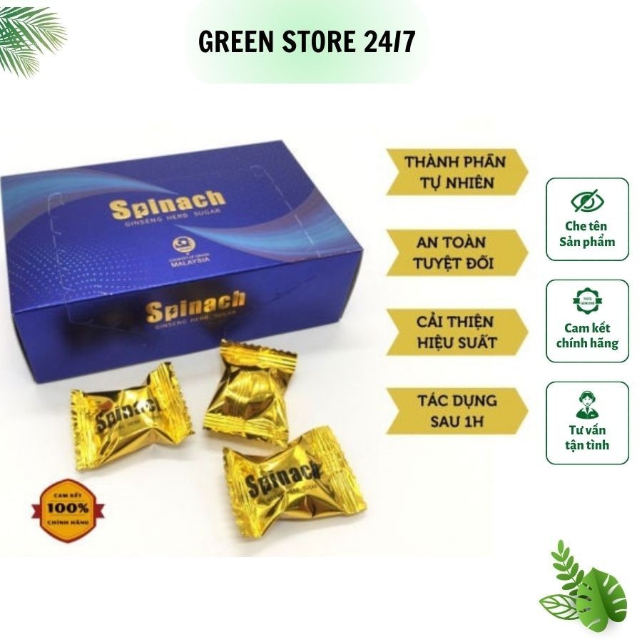 Kẹo Sâm SPINACH Candy Chính Hãng, Hương Cà Phê Hộp 30 Viên | Shopee ...