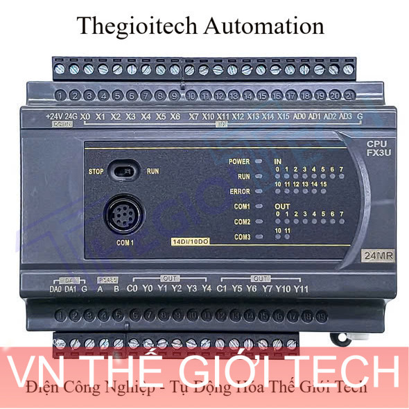 Board mạch PLC ES FX3U 24MR 14 input 10 output relay - RS232/RS485, hỗ ...