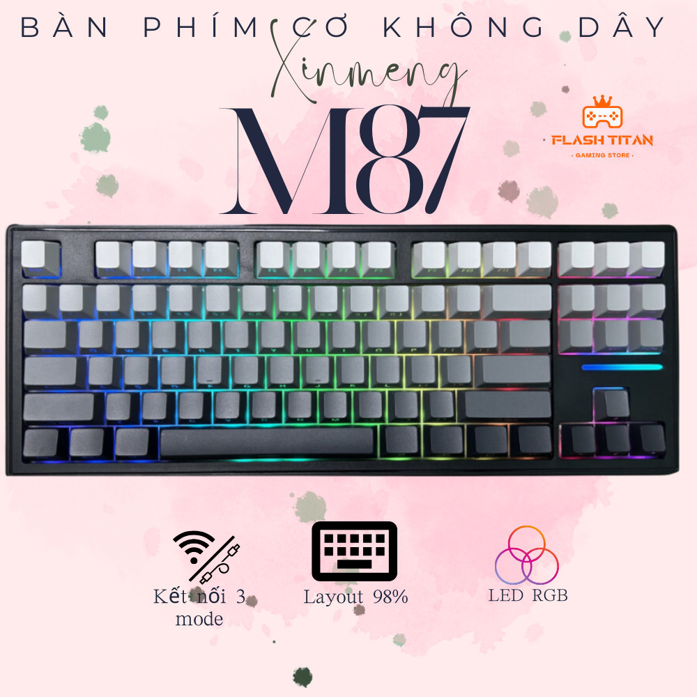 Bàn phím Xinmeng M87 pro V2 - LED RGB có app tùy chỉnh - Mạch xuôi ...
