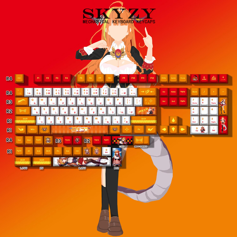 Kiryu Coco Keycaps Cherry Profile VTuber Hololive PBT Dye Sub Keycap | Shopee Việt Nam