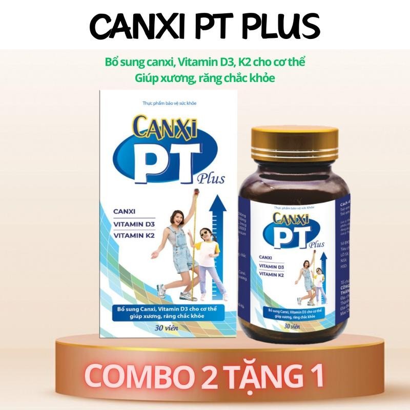 Viên uống Tăng chiều cao Canxi PT Plus Hộp 30 viên [Combo 3 hộp] | Shopee Việt Nam