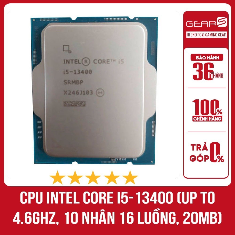 CPU INTEL CORE I5-13400 (UP TO 4.6GHZ, 10 NHÂN 16 LUỒNG, 20MB CACHE ...