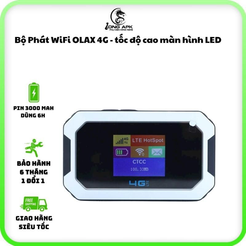 Bộ phát wifi bằng sim 4G LTE Olax MT80 Màn Hình LCD Wifi 6 Tốc Độ ...