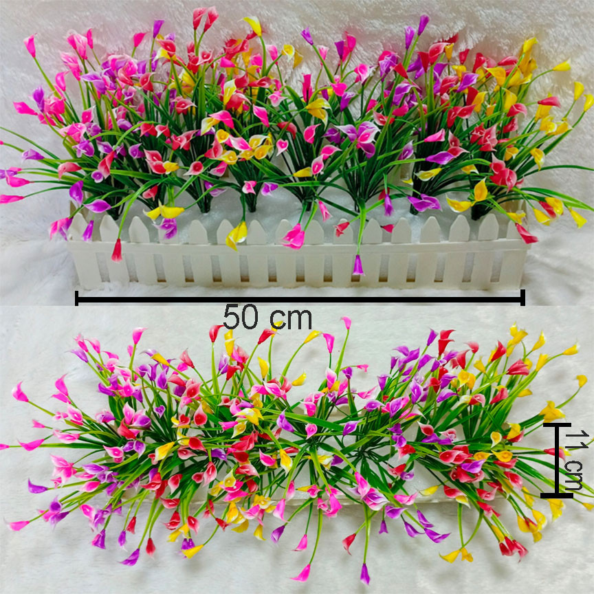 Hàng rào hoa giả cắm sẵn trang trí nhà cửa, sân vườn... VI007 (chậu ...