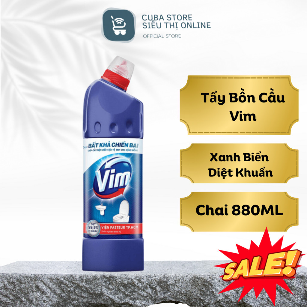 [Chính hãng] Nước Tẩy Bồn Cầu Vim Xanh Biển Diệt Khuẩn - Chai 880ML ...