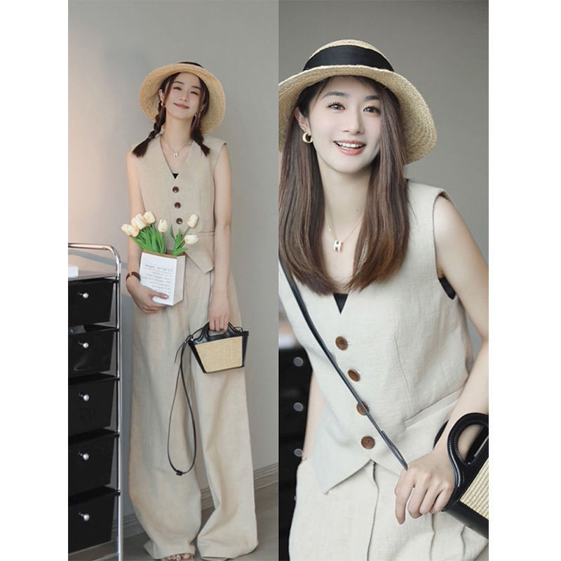 Set Áo Vest Gile, Quần Ống Rộng Phong Cách Phương Tây Sang Trọng Nhẹ ...