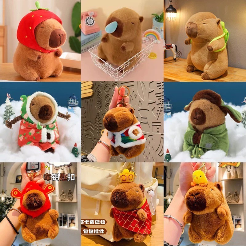 Gấu Bông Capybara mặc trang phục ngộ nghĩnh Size 10-15cm, Capybara ...
