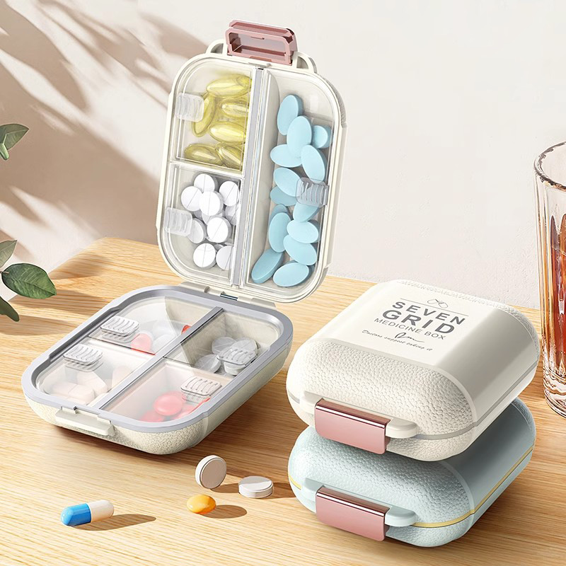 Mini portable medicine box, portable three meals a day, sealed and ...
