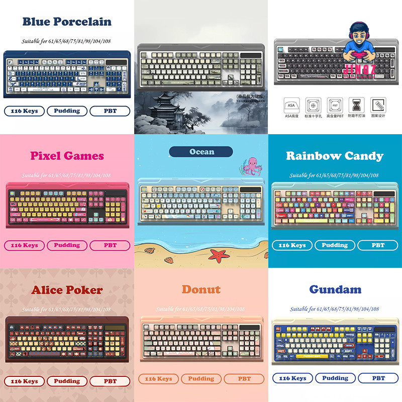 Keycap Pudding ASA Profile PBT Hộp số ánh sáng bốn mặt Thuốc nhuộm ...