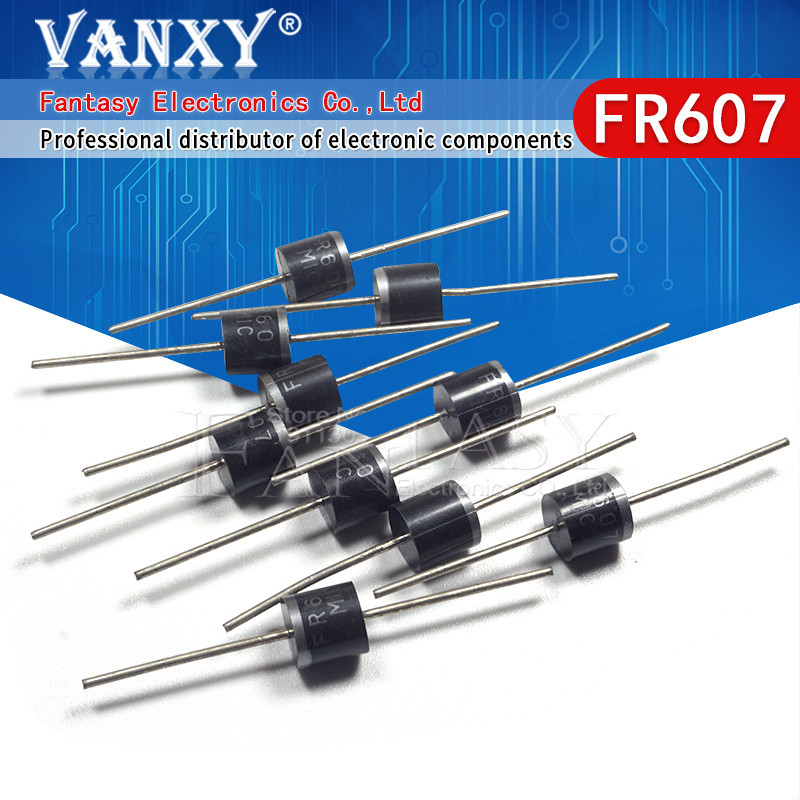 20 Chiếc FR607 6A 1000V R-6 FR605 FR604 FR603 FR602 FR601 FR608 Điốt ...