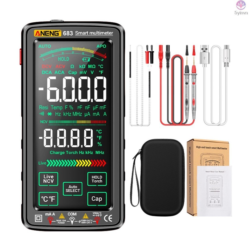 Aneng Meter Va Reverse Ncv Tester với điện trở hiện tại Nhiệt độ Màn ...