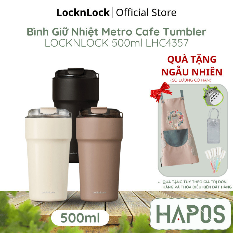 Bình giữ nhiệt phủ sứ LocknLock 500ml LHC4357 Metro Cafe Tumbler, Hàng ...