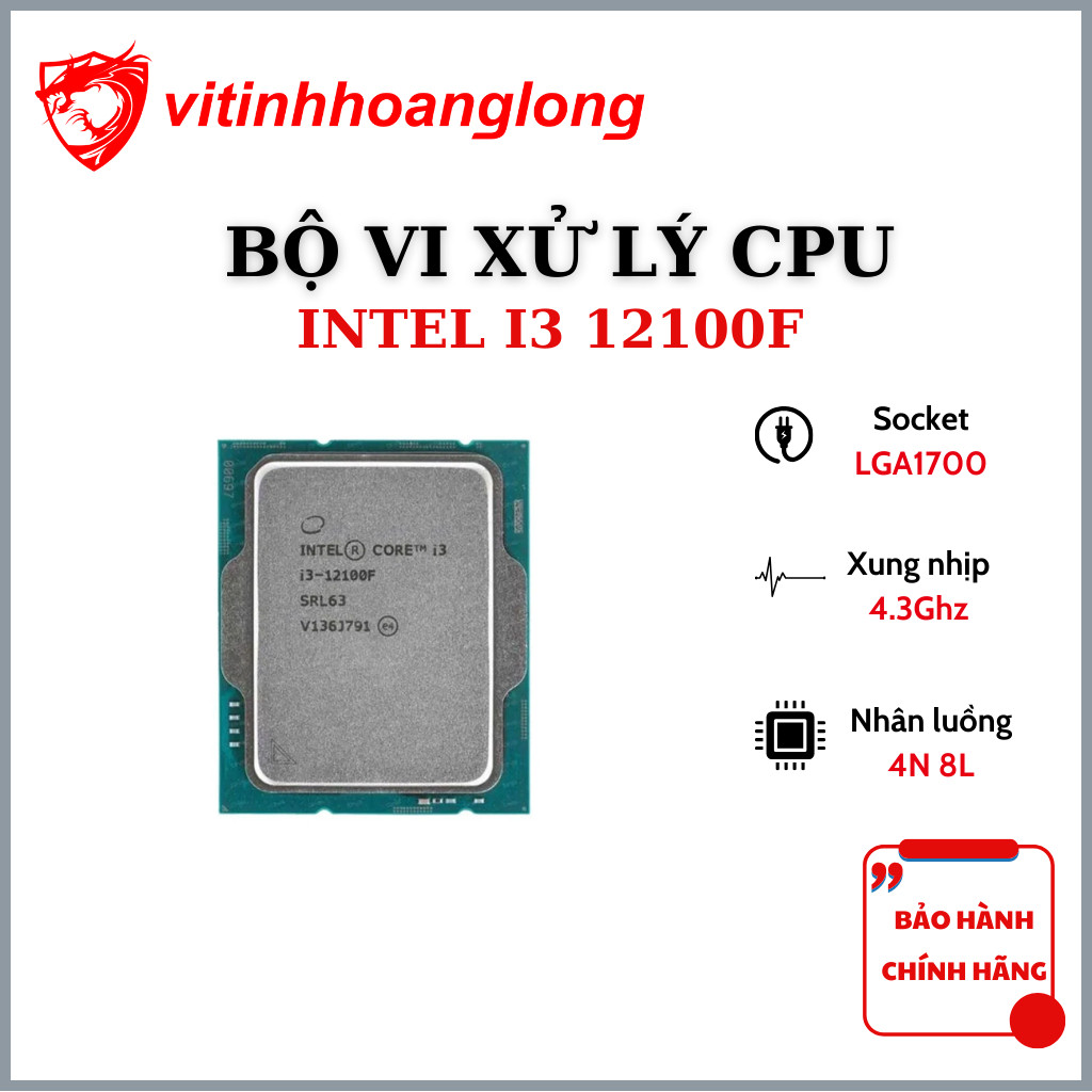 CPU Intel Core i3 12100F Tray Không Fan Bảo hành 36 Tháng | Shopee Việt Nam