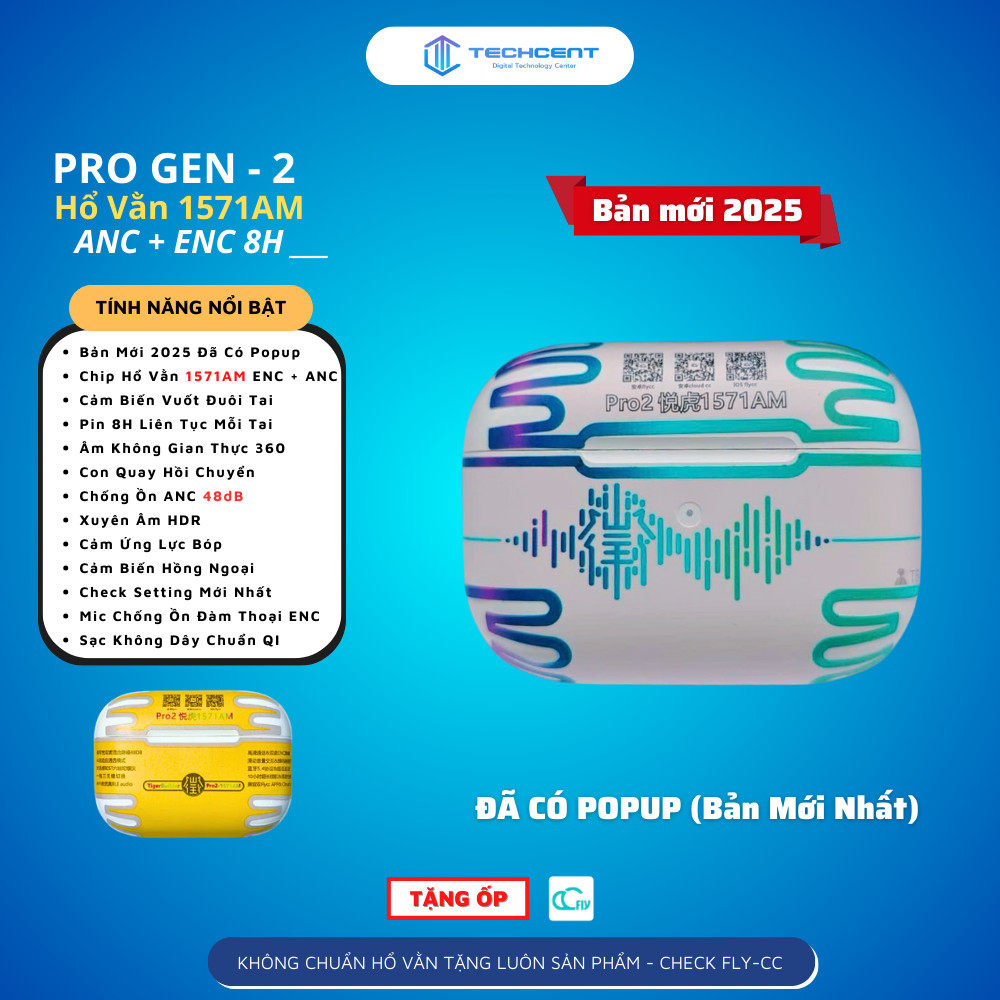 Tai nghe Pro2 Hổ Vằn 1571AM ANC 48dB - Bản TydeC Mới 2025 | Shopee Việt Nam