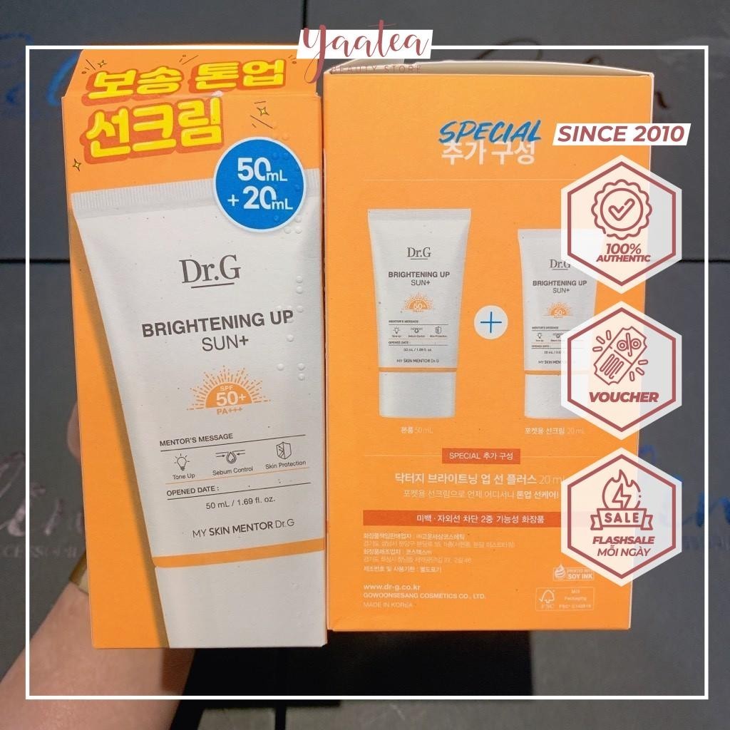 Set Kem Chống Nắng Dr.G Brightening Up SPF50 (50ml + 20ml) | Shopee Việt Nam