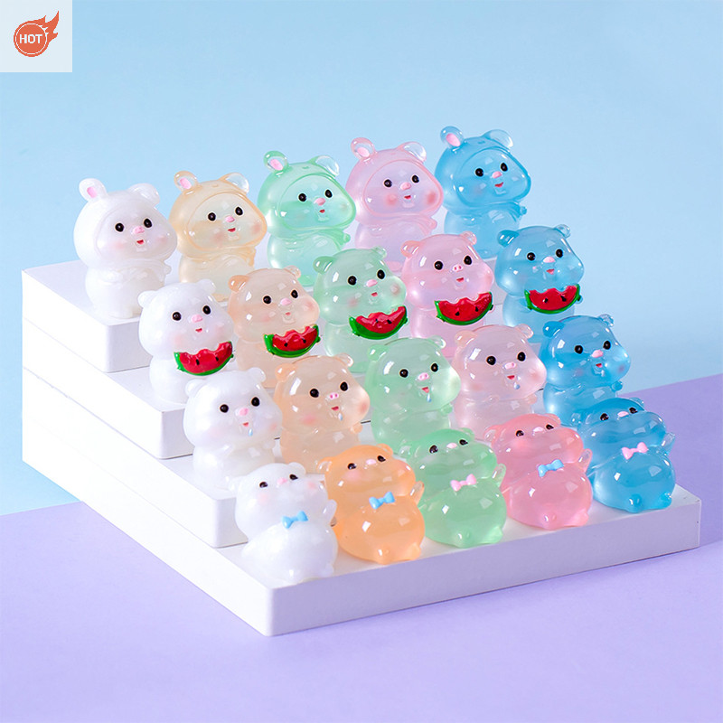 Mox Mini Nhựa Dạ Quang Nhỏ Béo Lợn Các Bức Tượng Nhỏ Phong Cảnh Micro ...
