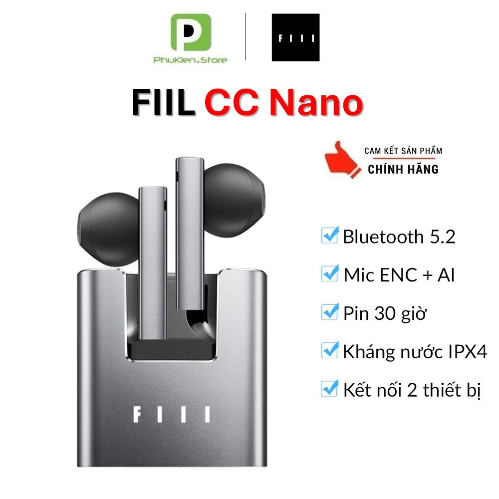 [BH 1:1, xử lý 24h] Tai nghe True Wireless FIIL CC2 / FIIL CC NANO - BT 5.2 - Bản Quốc Tế ...