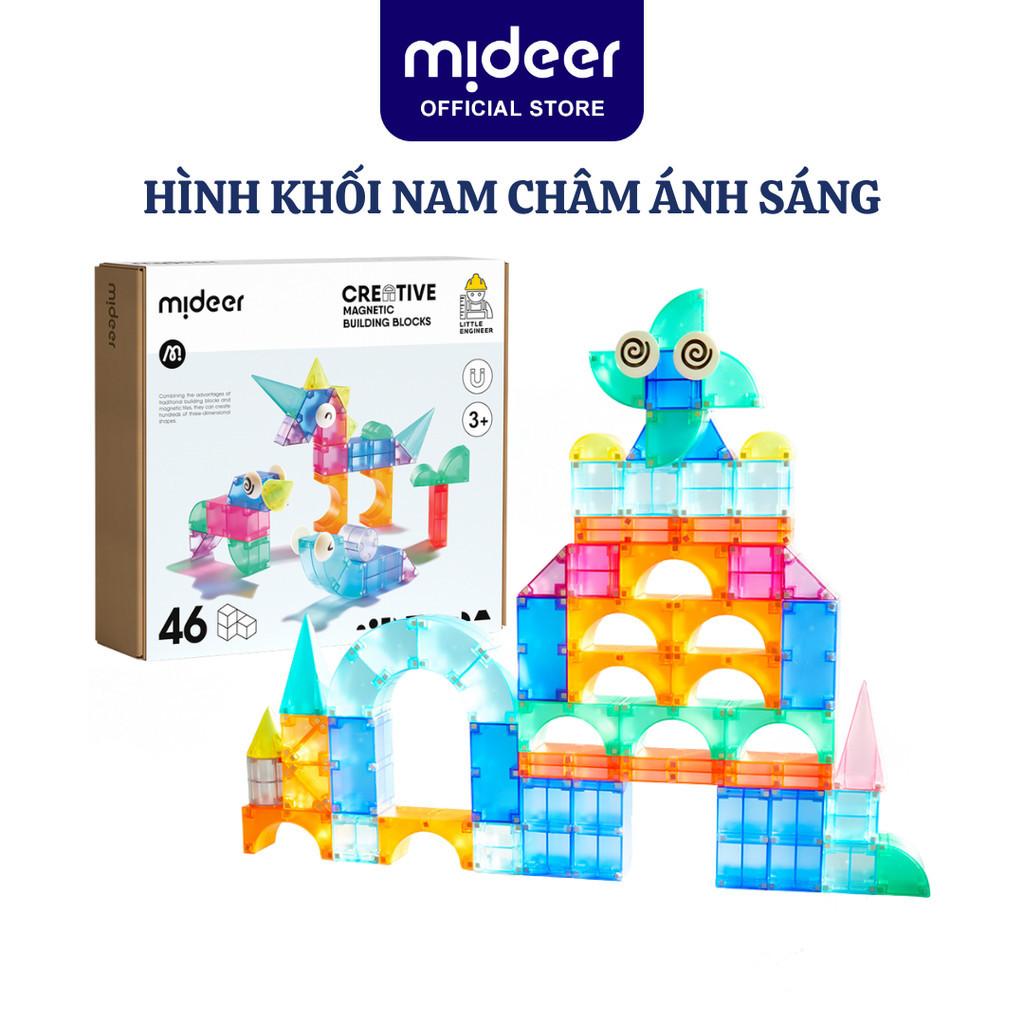 Đồ chơi nam châm ánh sáng hình khối Mideer Creative Magnetic Building Blocks | Shopee Việt Nam