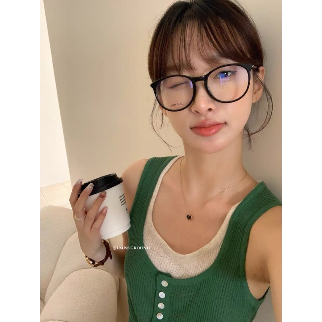 Balamy Giả Hai Mảnh Màu Sắc Tương Phản Áo Vest Dệt Kim Nữ Mùa Hè Phong Cách Mới Blogger Thiết Kế ...