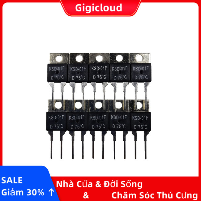 Gigicloud 10 Chiếc Ksd-01f Công Tắc Nhiệt 40 ~ 130 Độ Thường Đóng (Loại d) Cảm Biến Nhiệt Độ ...