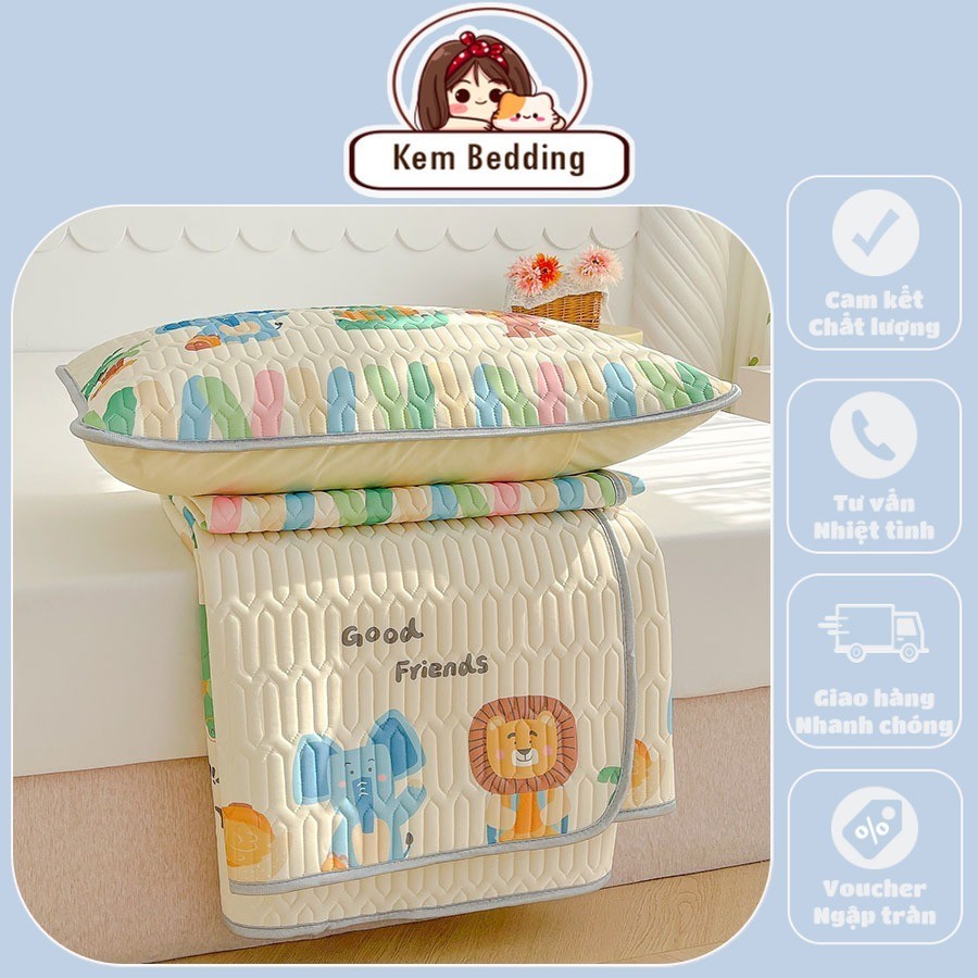 Chiếu điều hòa cao su non Latex 3D Có Dây Chun Cài 4 Góc | Shopee Việt Nam
