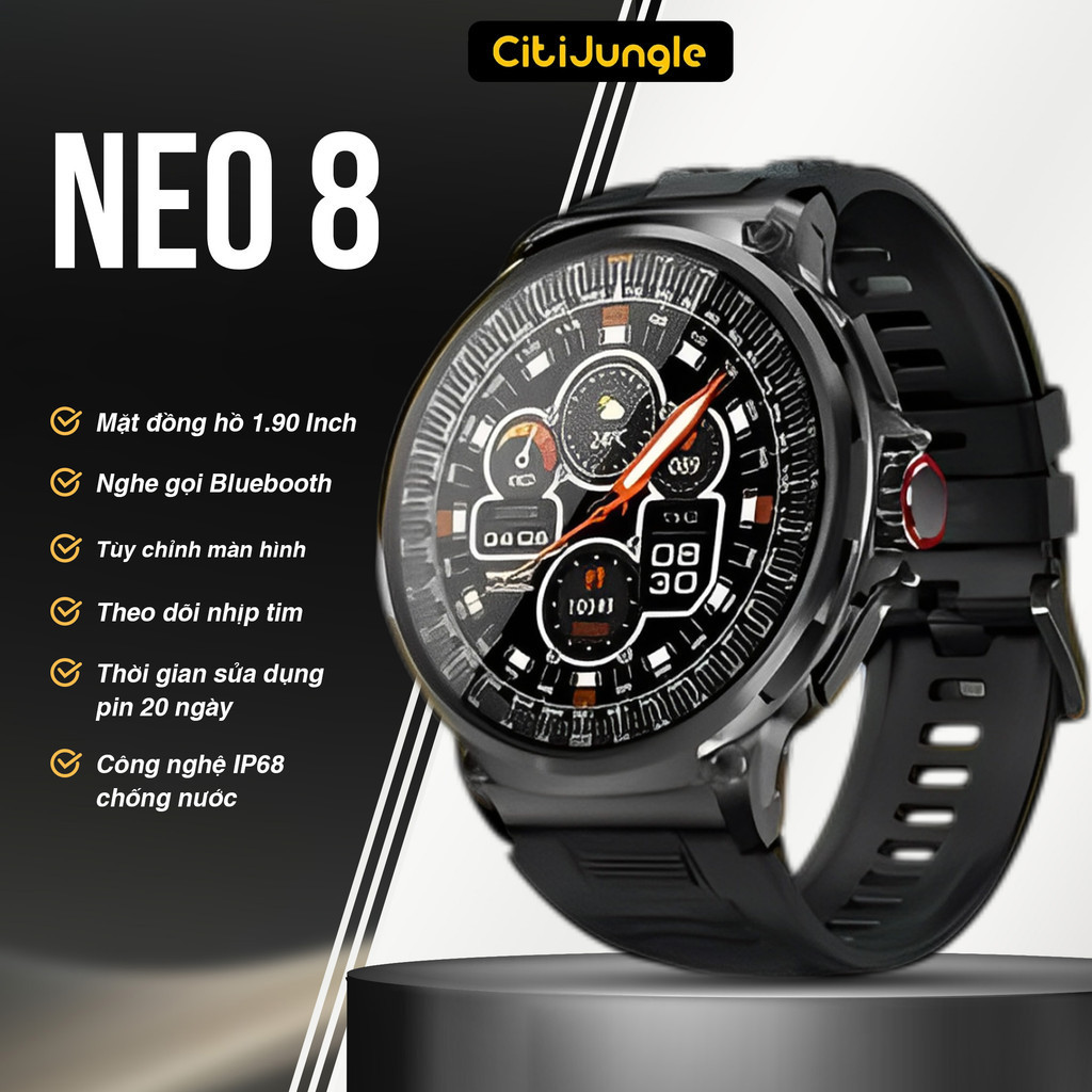 (CITIJUNGLE) Đồng Hồ Thông Minh MOREIN NEO 8 Chống Nước IP68 Theo Dõi Nhịp Tim Oxy Máu Ngủ ...