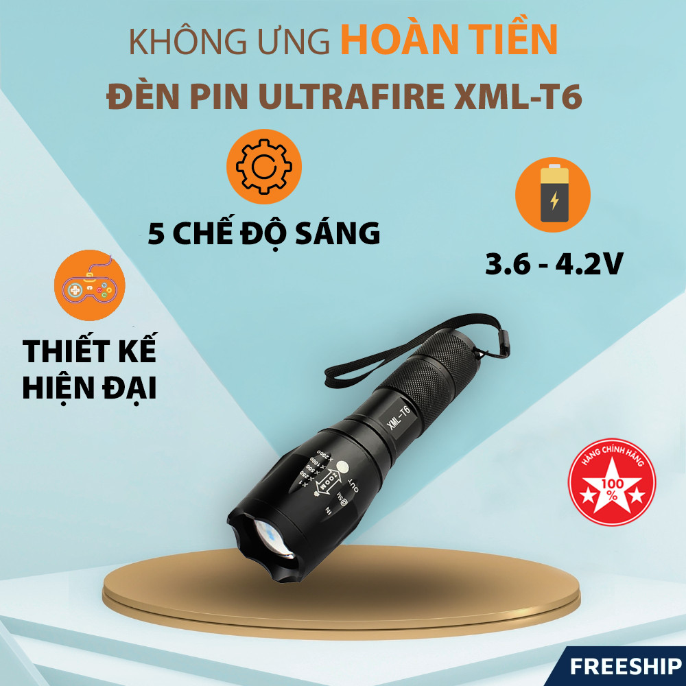Đèn pin XML - T6 siêu sáng chống nước fullbox giá siêu rẻ | Shopee Việt Nam
