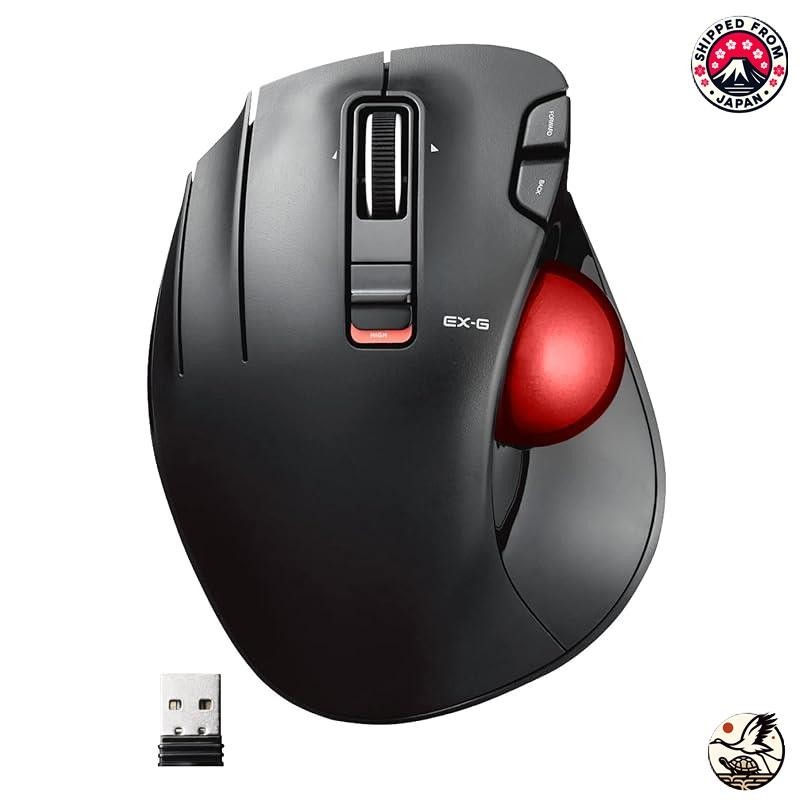 ELECOM Mouse Wireless Trackball (Thumb) Left-hand exclusive Red ball 6 ...