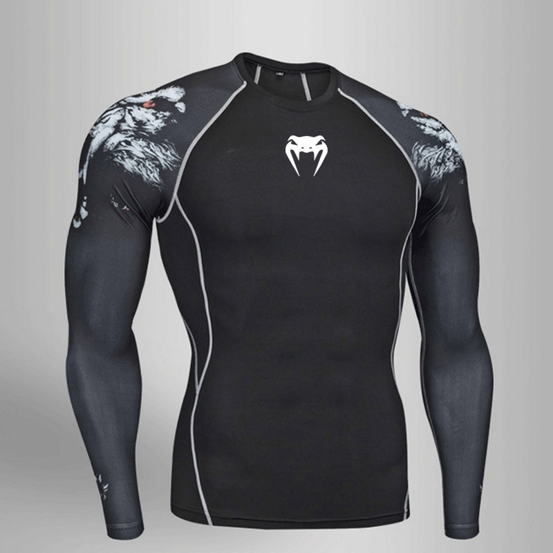 UFC T-Shirt Venom Men's Sun Protection Base Layer Compression Long ...