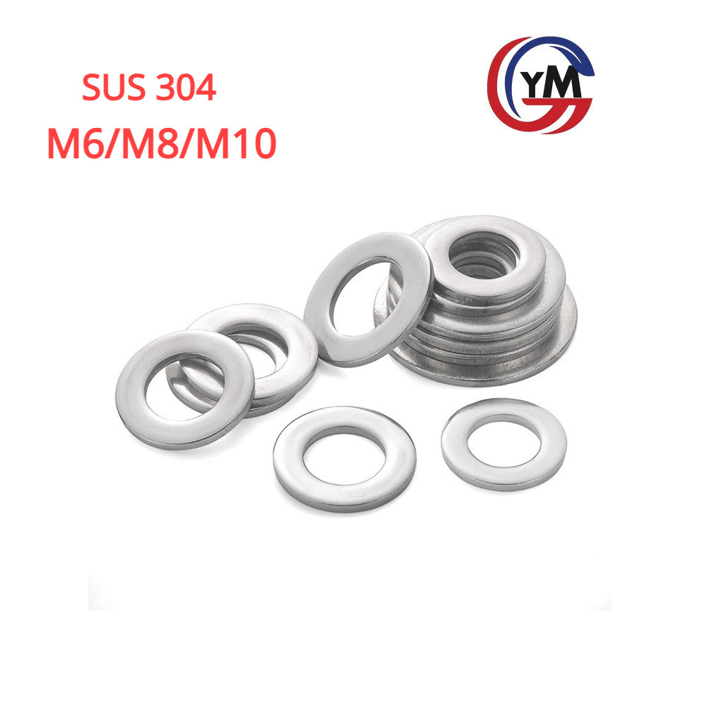 [Ymh1 Set 100 cái Vòng đệm, Long Đền phẳng inox 304 cho ốc lục giác M6 M8 M10 | Shopee Việt Nam