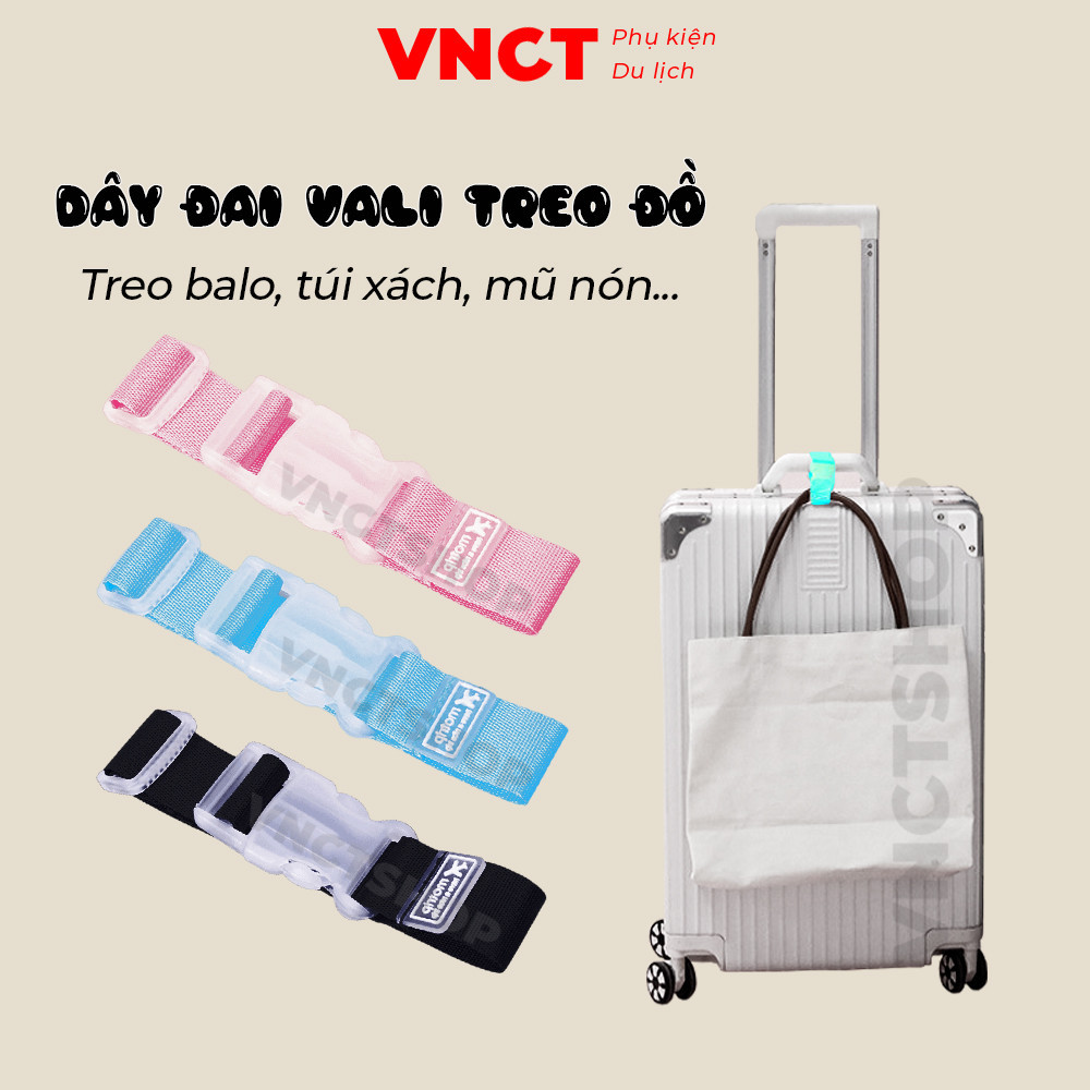 Dây đai vali treo đồ vnct,móc dây treo đồ vali giữ hành lý đa năng đi ...