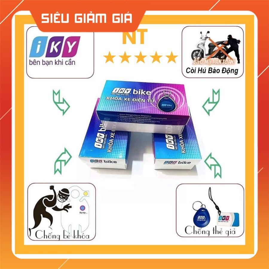 Khoá Chống Trộm Xe Máy Thẻ Từ iky bike, Khóa Xe Máy Báo Động Còi Hú ...