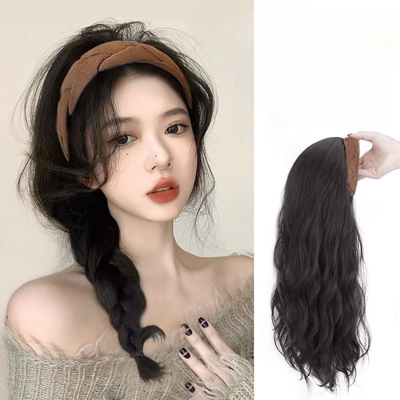 Băng đô tóc giả nữ tóc dài và đầu lâu cao bán tóc giả tự nhiên ...
